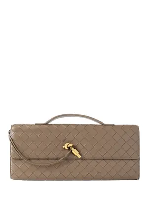 Bottega Veneta Andiamo Long Intrecciato Leather Clutch - Brown