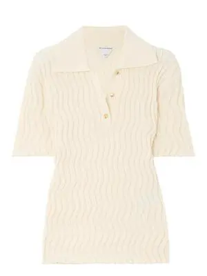 BOTTEGA VENETA Bottega Veneta Ribbed Wool Polo Shirt