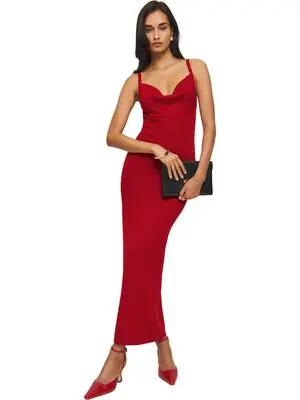 REFORMATION Gaia Regenerative Merino Sweater Dress - Red