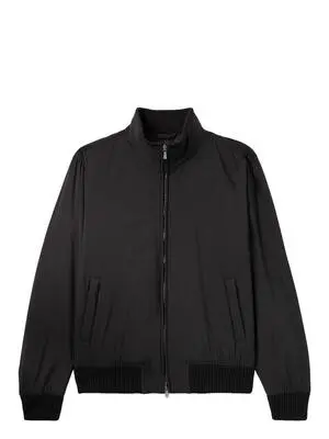 Thom Sweeney Nylon Bomber Jacket - Brown