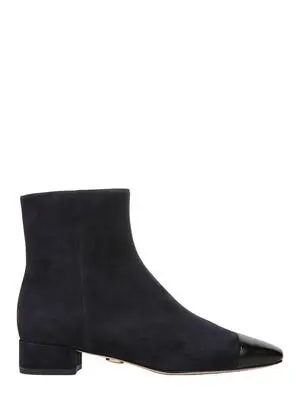 Veronica Beard Cecile Cap Toe Booties - Indigo/black