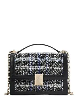 KATE SPADE NEW YORK Deco Plaid Tweed Chain Shoulder Bag