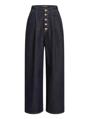 Karl Lagerfeld Button-fly Wide-leg Jeans - Blue