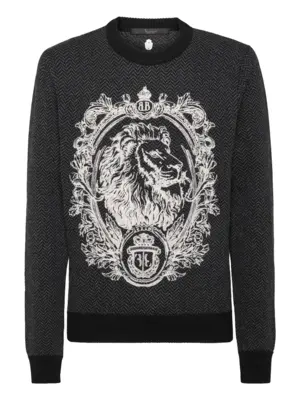 BILLIONAIRE Billionaire Lion-Embroidered Jumper