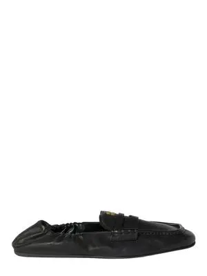 Miu Miu Embossed-logo Loafers - Black