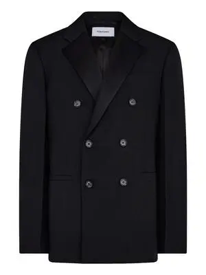 FERRAGAMO Peak-lapel Double-breasted Blazer - Black