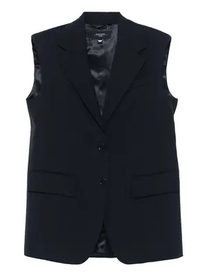 Max Mara Virgin Wool Gilet - Blue