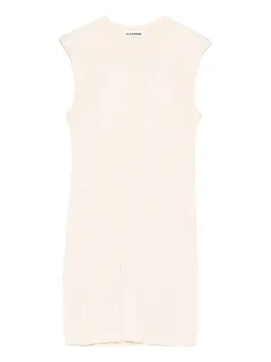 JIL SANDER Ribbed Knit Top - Neutrals