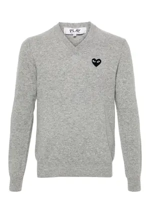 Play Comme Des Garcon Mélange-effect Wool Jumper - Grey
