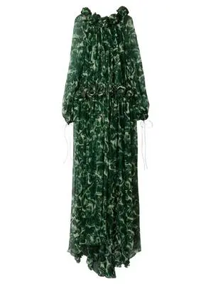 Buy Burberry Printed Silk Maxi Dress - Green At 49% Off | Editorialist