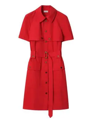 Burberry Wool Trench Dress - Crayon Red