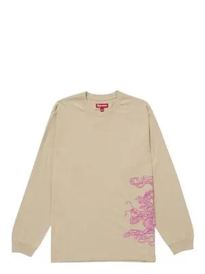 Supreme Dragon Embroidered Long Sleeve Top - Khaki
