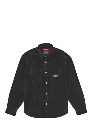 Supreme Wide Wale Corduroy Snap Shirt - Black