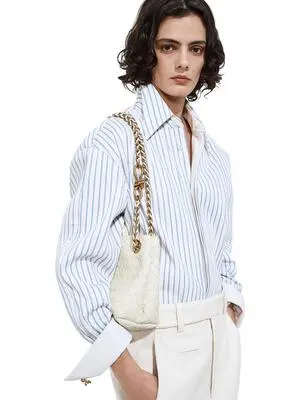 Bottega Veneta Andiamo Chain Bag - Alabaster