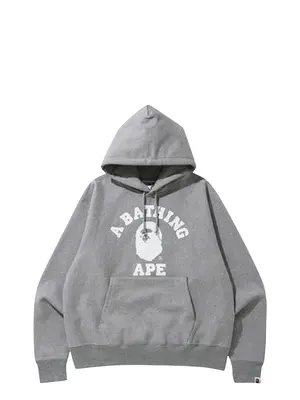 A BATHING APE Relaxed Classic College Pullover Hoodie - Grey