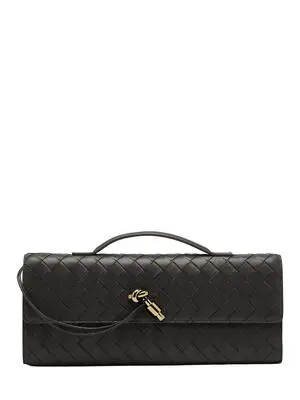 Bottega Veneta Long Andiamo Intrecciato Clutch - Black