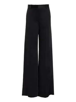 TOTEME Cuff-slit Satin Wide-leg Trousers - Black