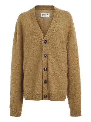 MAISON MARGIELA Textured Knit Wool-cotton Cardigan - Green