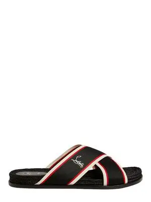 CHRISTIAN LOUBOUTIN Hot Cross Flat - Multi/black