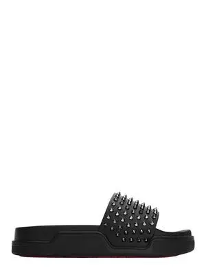 CHRISTIAN LOUBOUTIN Pool Fun Flatin Slides - Black/gun