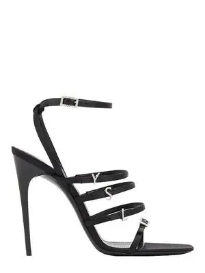 Saint Laurent Jerry Crepe Satin Sandal - Black