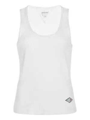 Bottega Veneta Ribbed Cotton Jersey Tank Top - White
