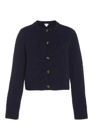 Bottega Veneta Boucle-knit Wool Cardigan - Navy