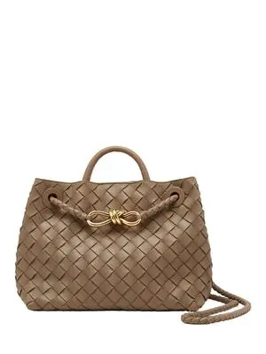 Bottega Veneta Bottega Veneta Small Andiamo Intrecciato Leather Bag Brown