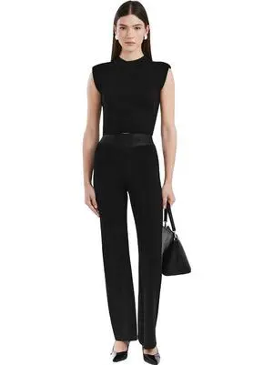 Rudsak Wide-leg Contour Knit Pants - Black