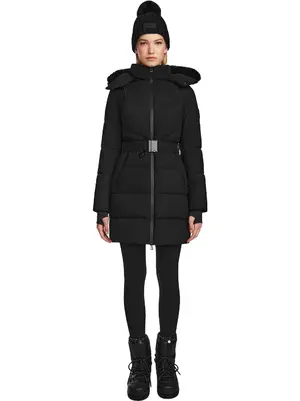 Rudsak Quilted Down Puffer With Faux Fur - Black