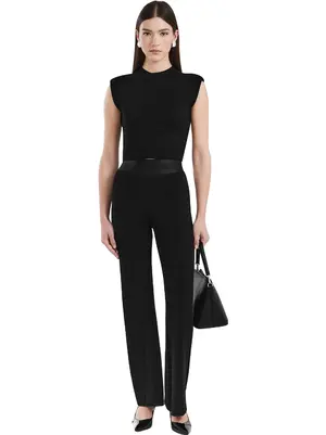 Rudsak Sleeveless Knit Mock-neck Top - Black