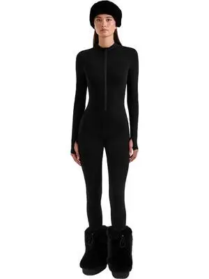 Rudsak Stretch Bodysuit With Zip-up Front - Black