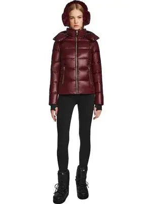 Rudsak Quilted Down Coat - Burgundy / Purple