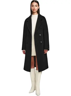 Rudsak Kourt W Wool-cashmere Blend Belted Coat - Black