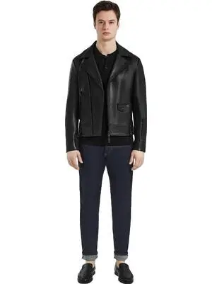 Rudsak Dareg Leather Biker Jacket - Black