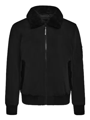 Rudsak Bomber Jacket With Removable Shearling Collar - Black