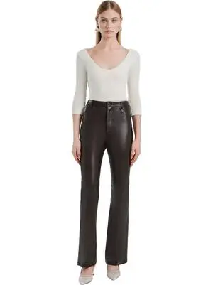 Rudsak Carissa Flare Leather Pants - Brown