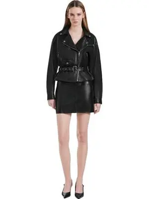 Rudsak Arielle Leather Biker Jacket - Black