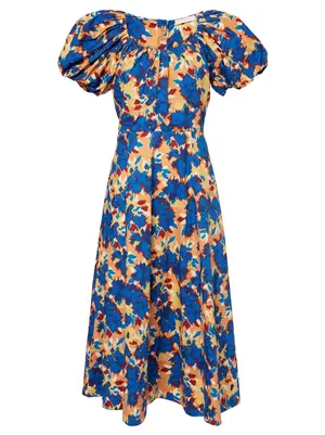 Ulla Johnson Imara Floral Cotton Poplin Midi Dress - Multicoloured