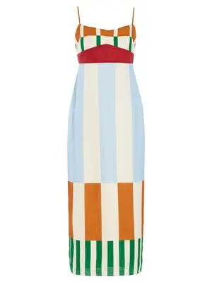CALA DE LA CRUZ Paloma Linen Midi Dress - Multi