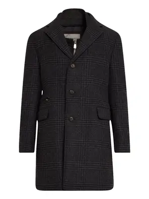 Corneliani Plaid Overcoat - Charcoal