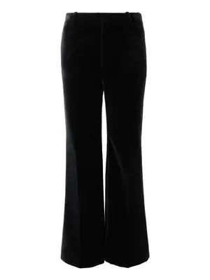 Chloé Cotton-velvet Wide-leg Pants - Blue