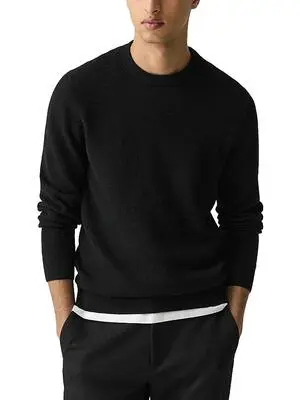 Theory Maden Textured Crewneck Sweater - Black