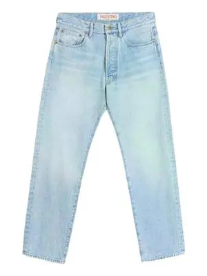 Valentino Garavani Logo-patch Jeans - Blue