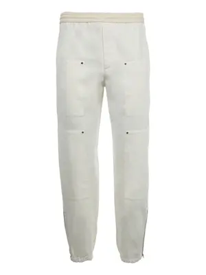 Moncler Logo-embroidered Trousers - White