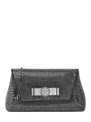 Versace Ribbon Crystal Clutch - Black