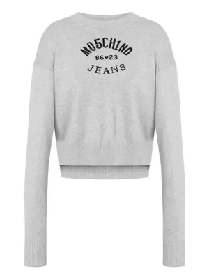 Moschino Logo-intarsia Jumper - Grey