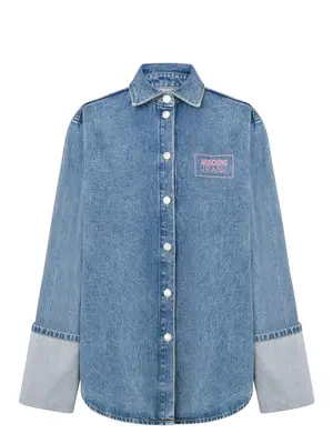 Moschino Logo-print Denim Shirt - Blue