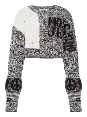 Moschino Cropped Sweater - White