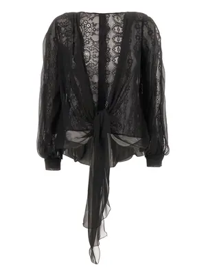 Alberta Ferretti Silk Blouse - Black